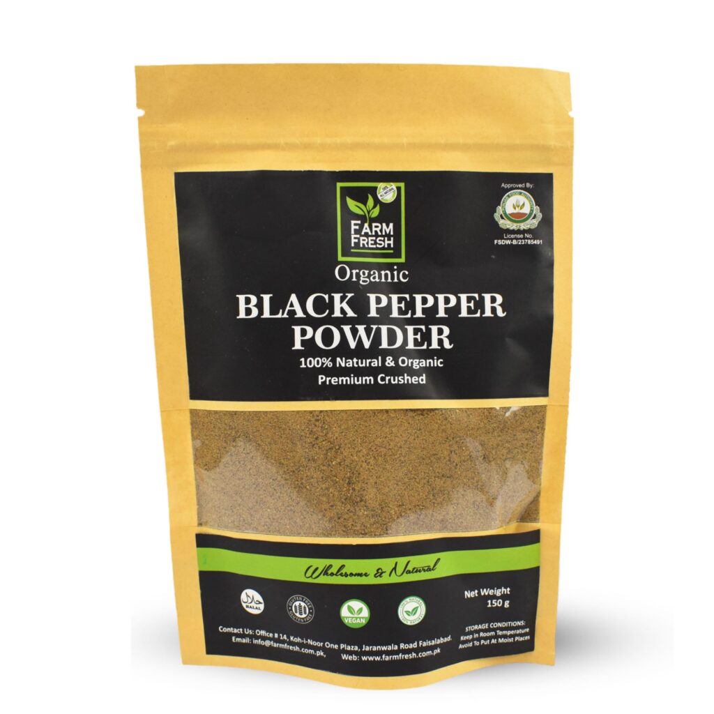 Organic Black Pepper Powder ( Kaali Mirch Powder ) – 150 g - JK Agri Farms
